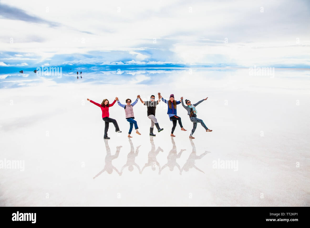 Uyuni, Bolivia- Dec 31, 2018: Group of people make Folk Dance at the ...