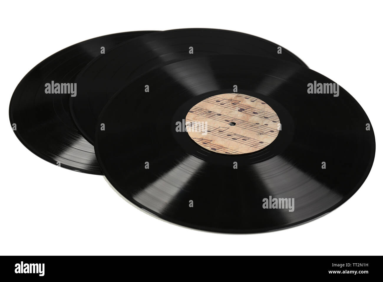 Old vinyl records, isolated on white Stock Photo - Alamy