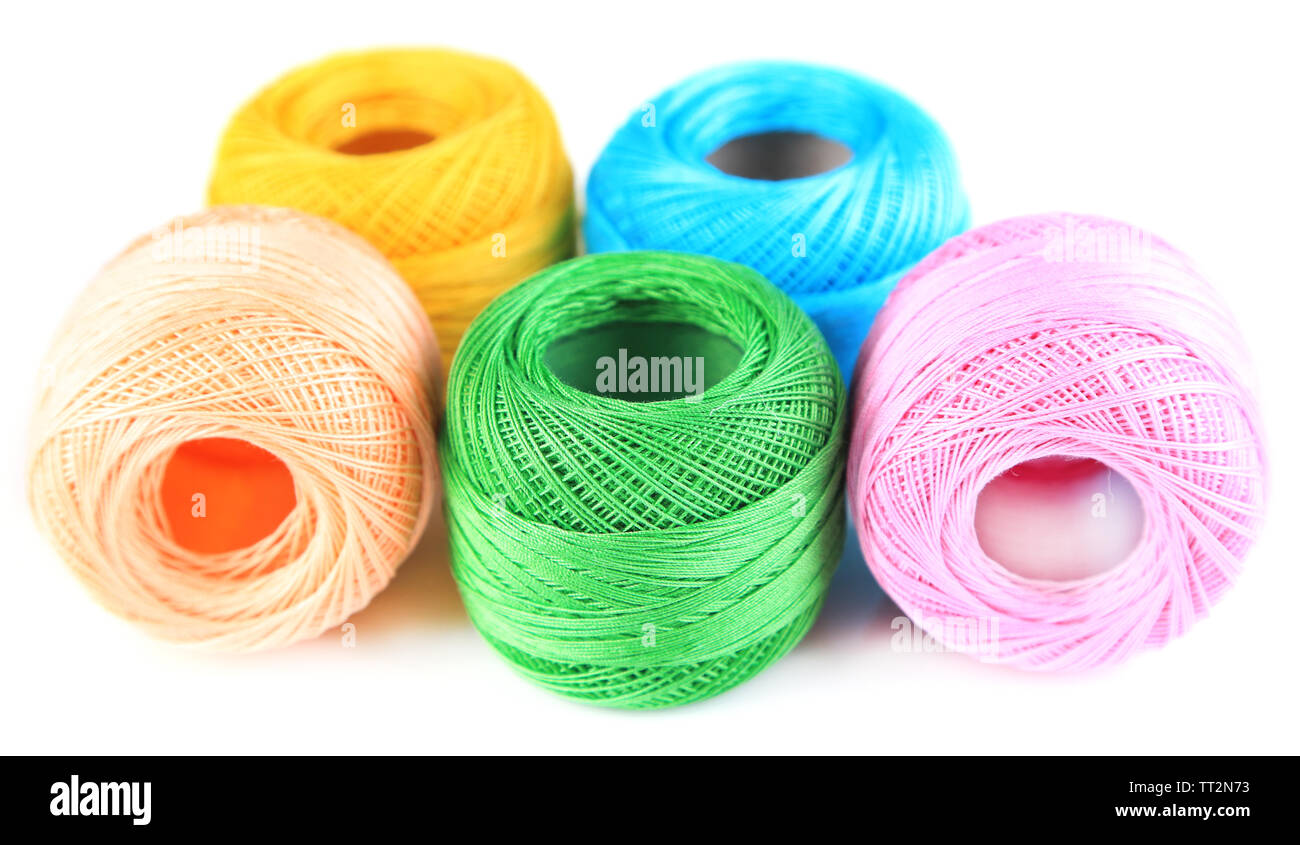 Colorful clews isolated on white Stock Photo - Alamy