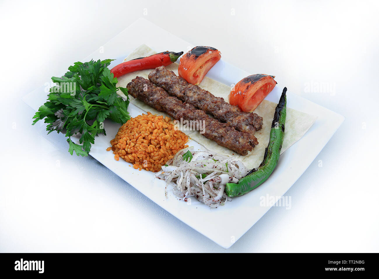 adana shish kebab turkish traditional food Stock Photo - Alamy