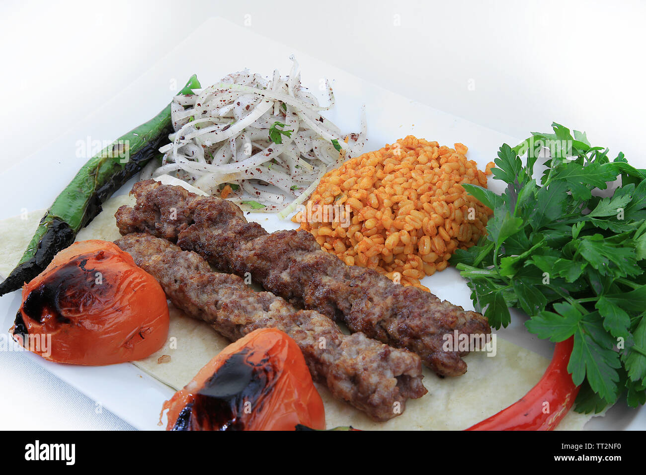 adana shish kebab turkish traditional food Stock Photo - Alamy