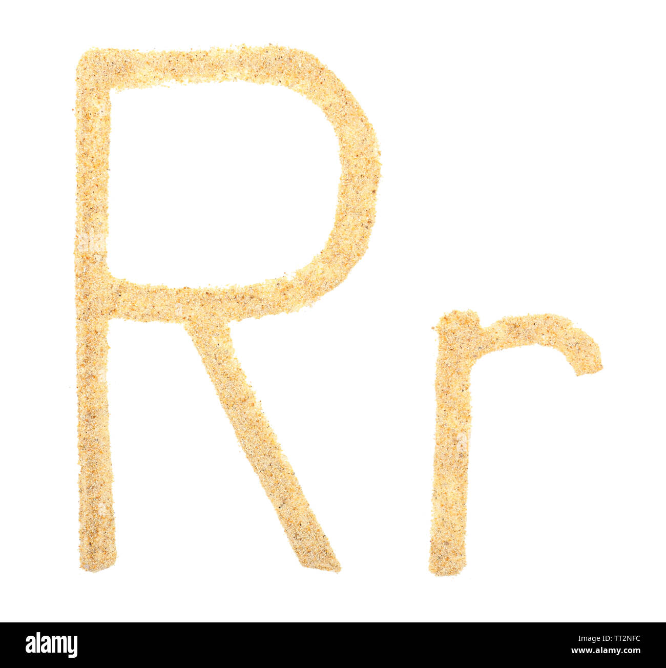 Sand letter isolated on white Stock Photo - Alamy