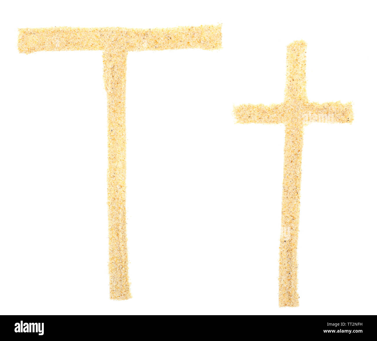 Sand letter isolated on white Stock Photo - Alamy