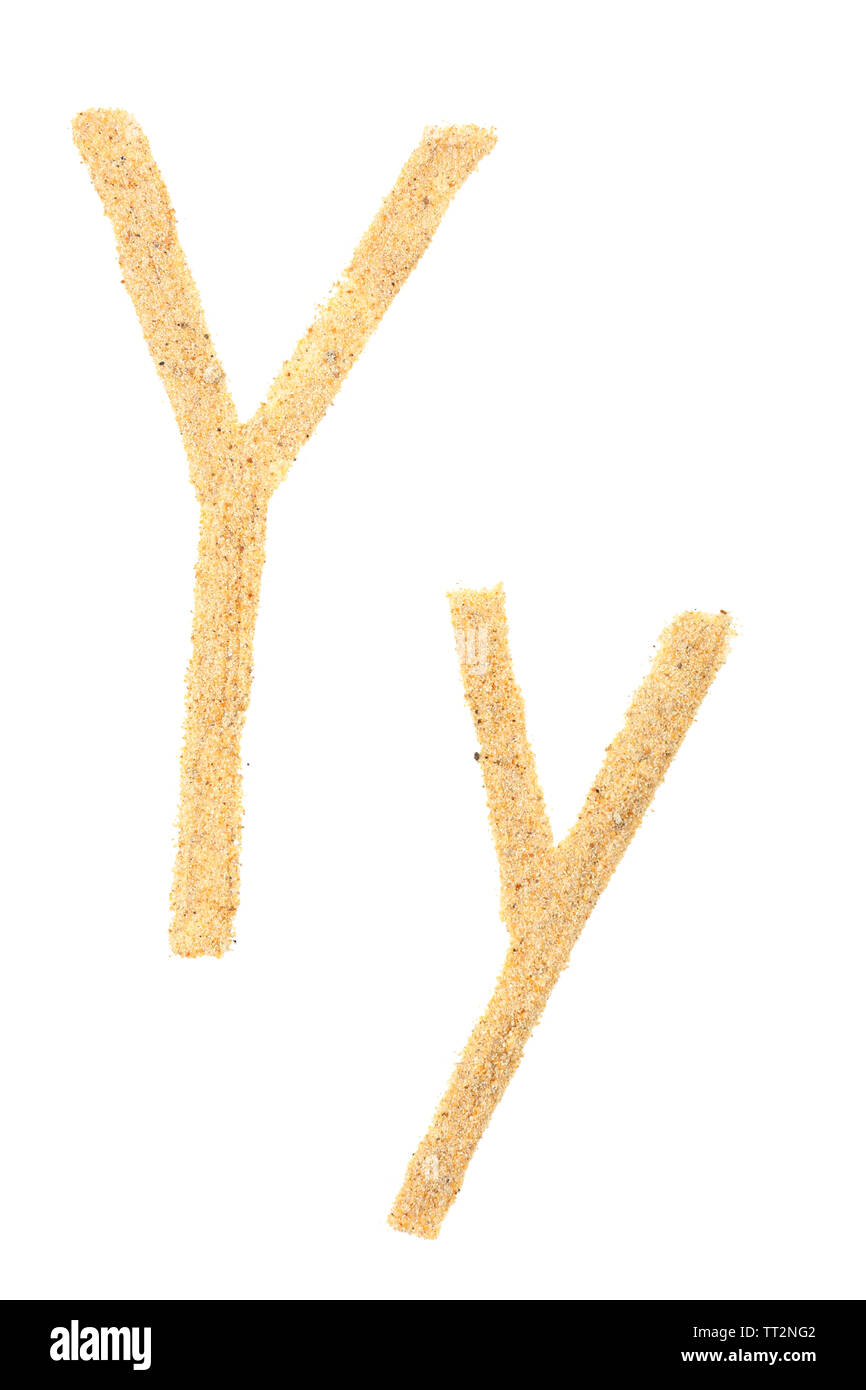 Sand letter isolated on white Stock Photo - Alamy