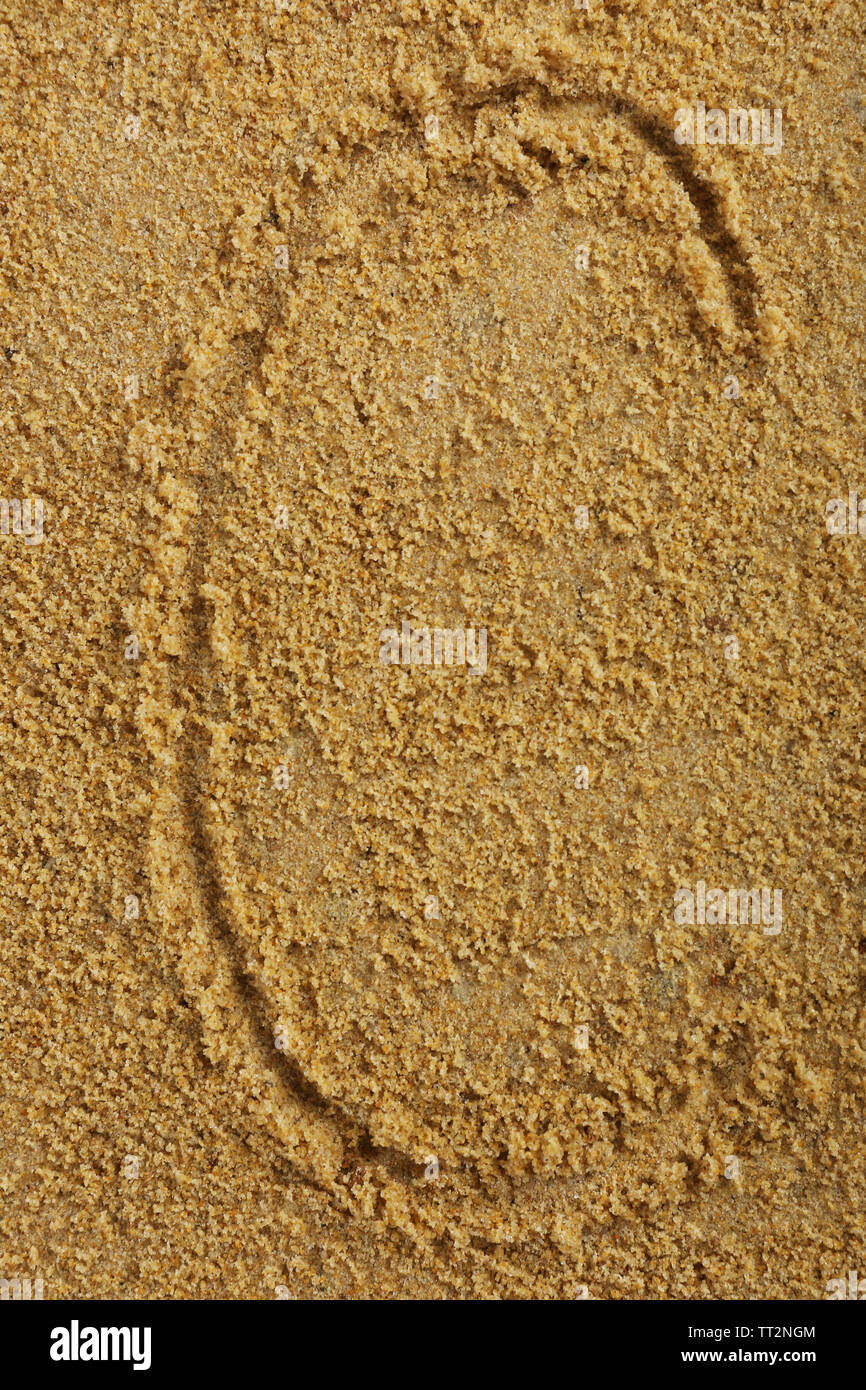 Alphabet letter written on wet beach sand Stock Photo - Alamy