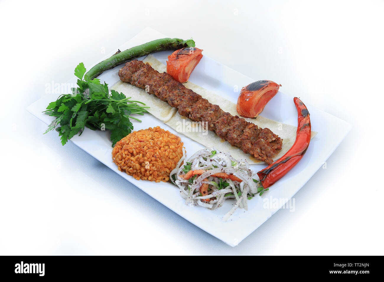 adana shish kebab turkish traditional food Stock Photo - Alamy