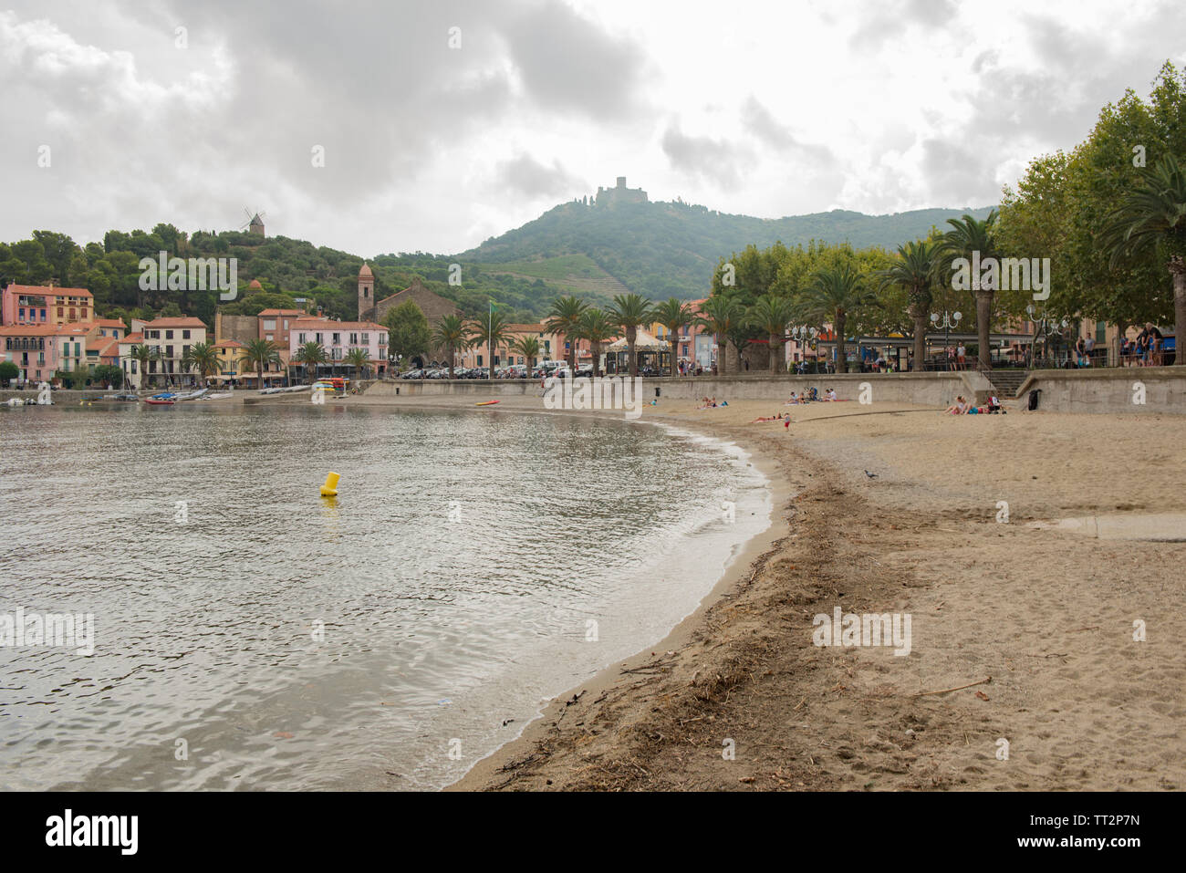 Old town of Collioure, France, a popular resort town on Mediterranean ...