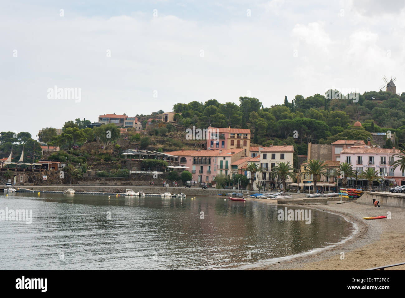 Old town of Collioure, France, a popular resort town on Mediterranean ...
