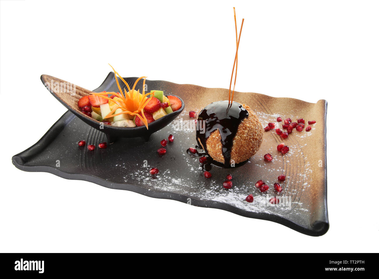 fried ice cream ball asian dessert Stock Photo - Alamy