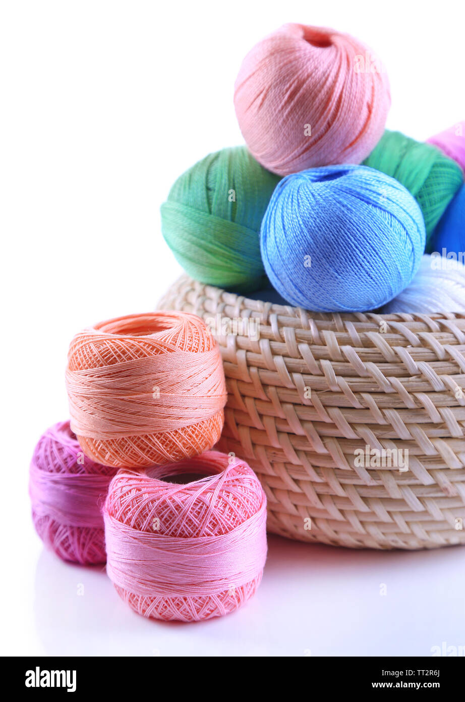 Colorful clews in box isolated on white Stock Photo - Alamy
