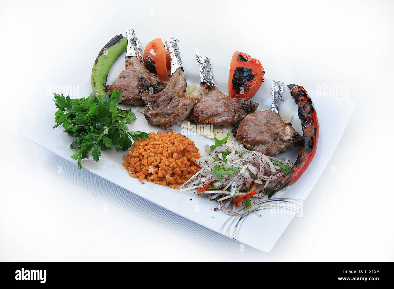 lamb rib steak grilled Stock Photo - Alamy