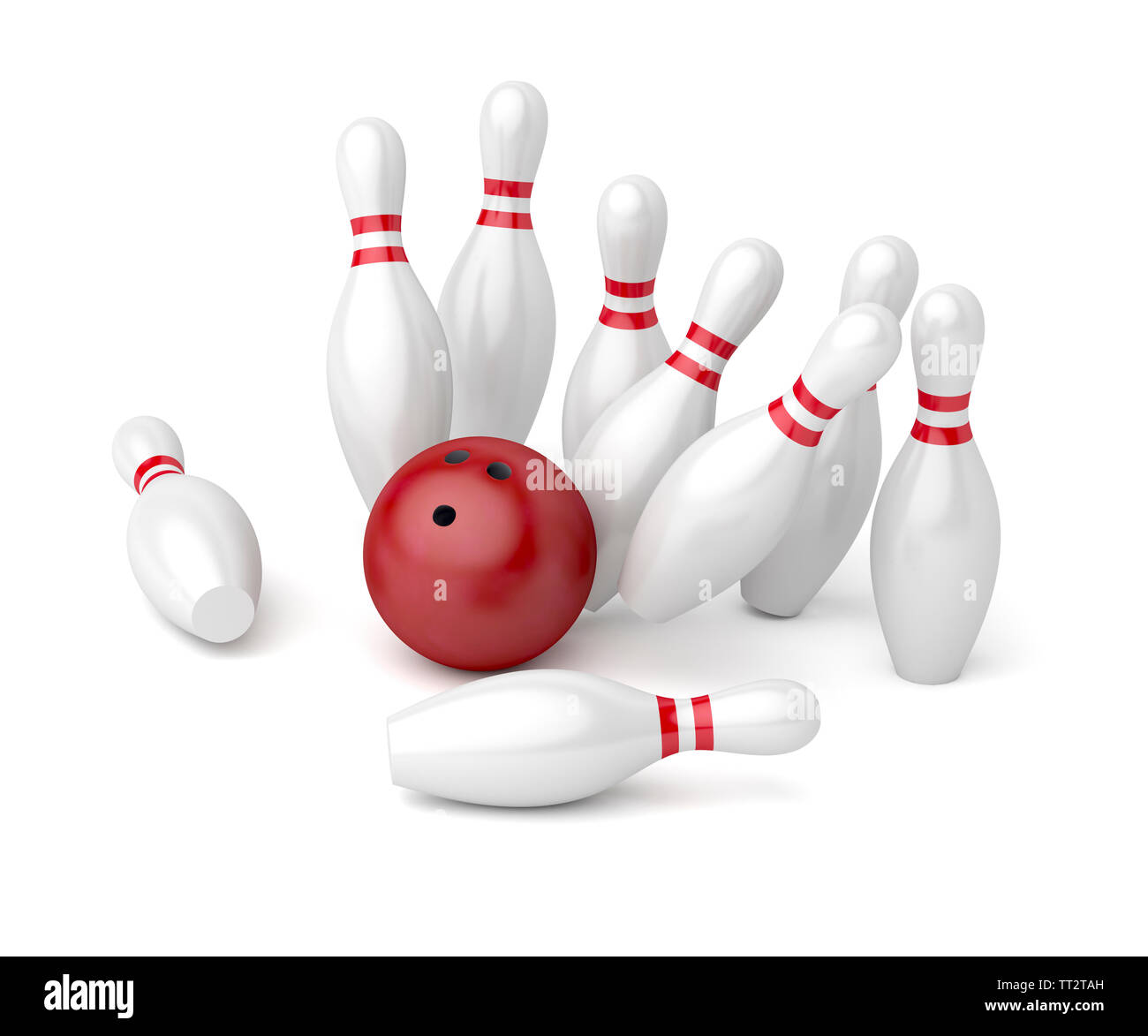 Ball crashing bowling pins hi-res stock photography and images - Alamy