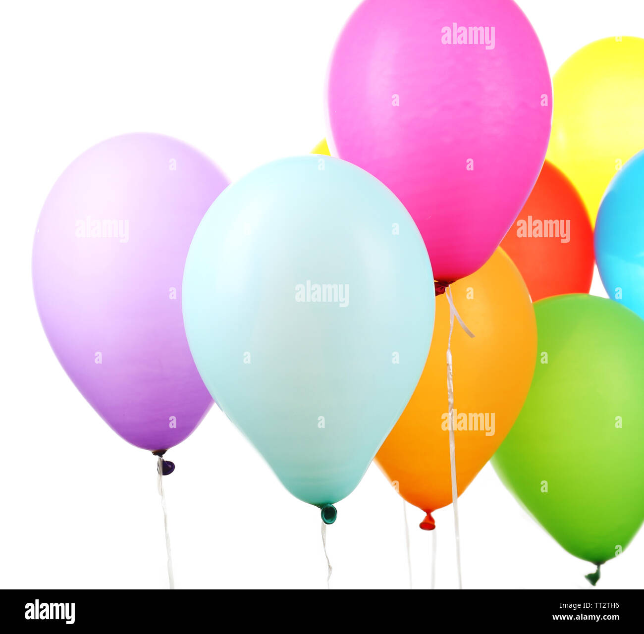 Color balloons isolated on white Stock Photo - Alamy