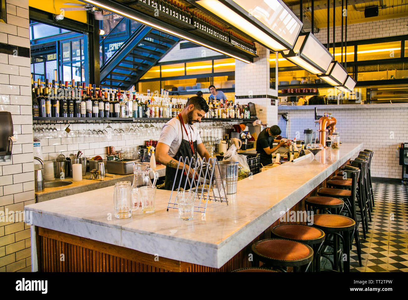 Santiago, Chile - Dec 29, 2018: Inside of the restaurant at Patio ...