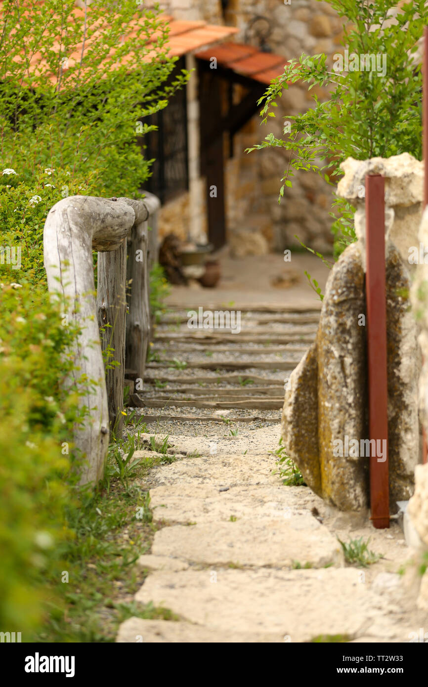 Old retro wooden bridge Stock Photo - Alamy