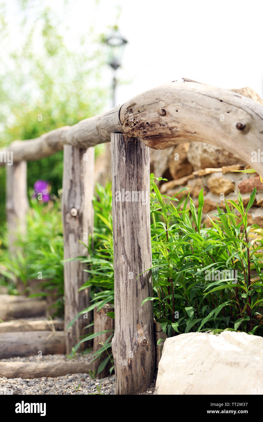 Old retro wooden bridge Stock Photo - Alamy