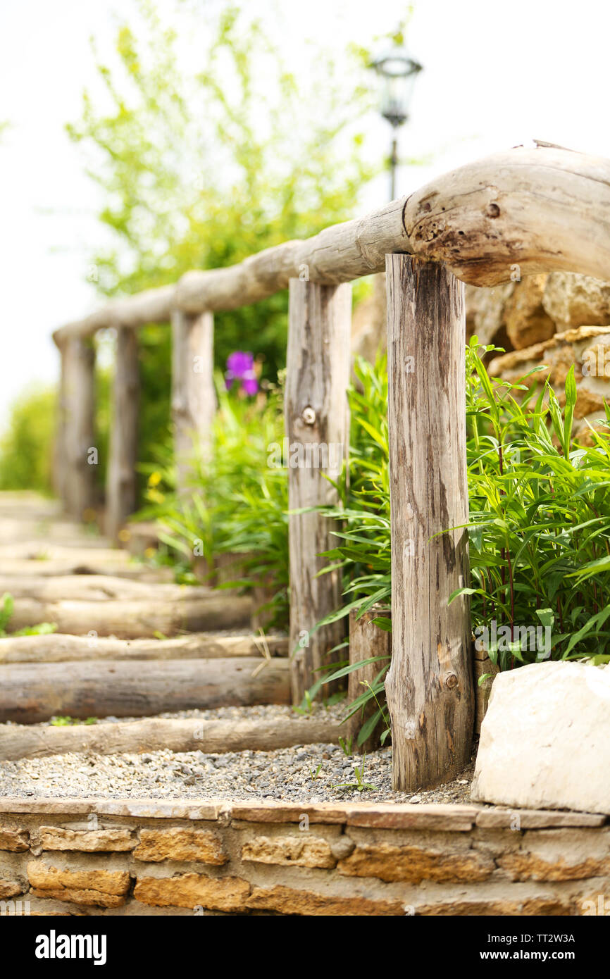 Old retro wooden bridge Stock Photo - Alamy