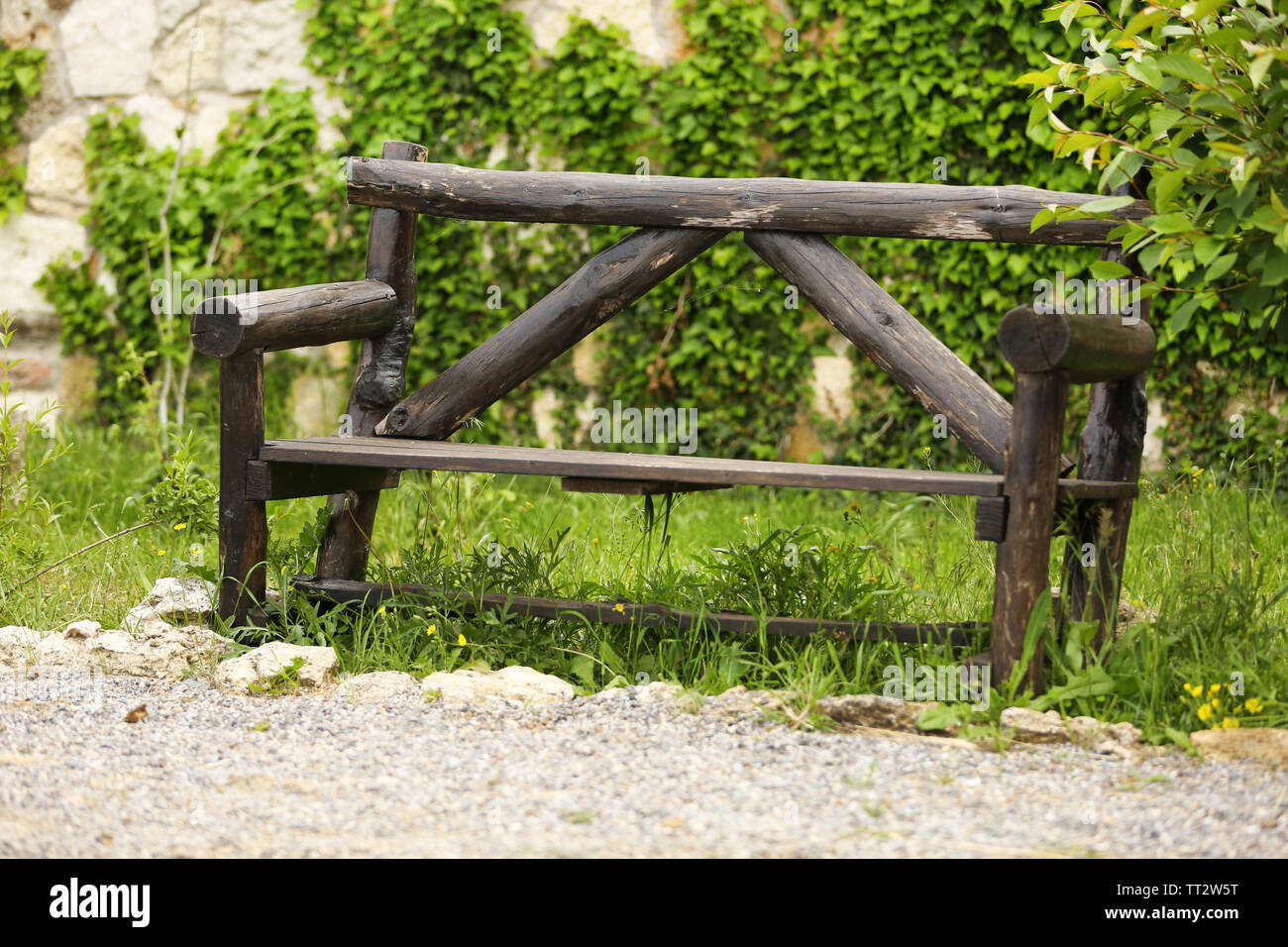 Wooden old bench Stock Photo - Alamy