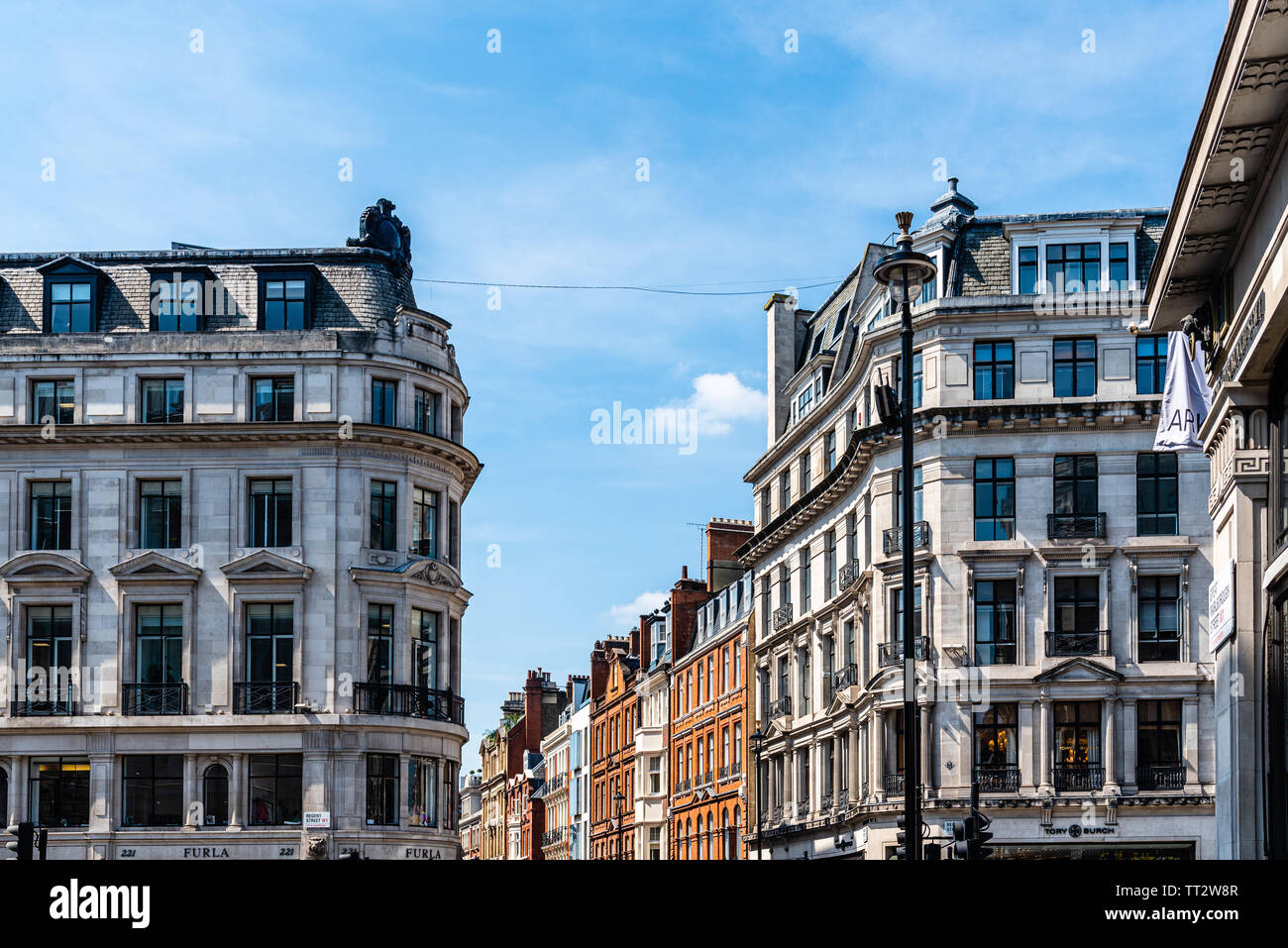 London, UK - May 15, 2019: Scenic view of luxury old buildings in ...