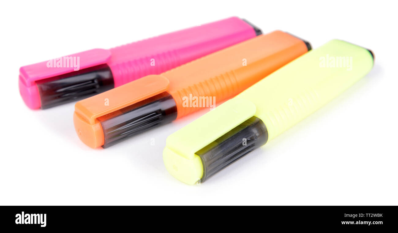 Colorful markers isolated on white Stock Photo - Alamy