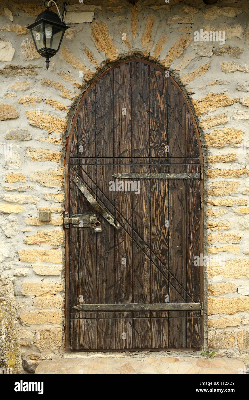 Wooden retro door Stock Photo - Alamy