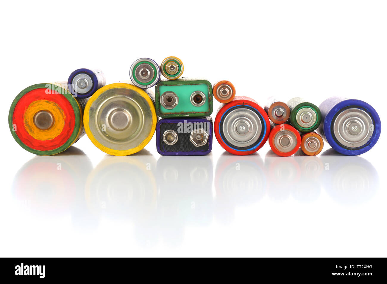 Alkaline batteries, isolated on white Stock Photo - Alamy