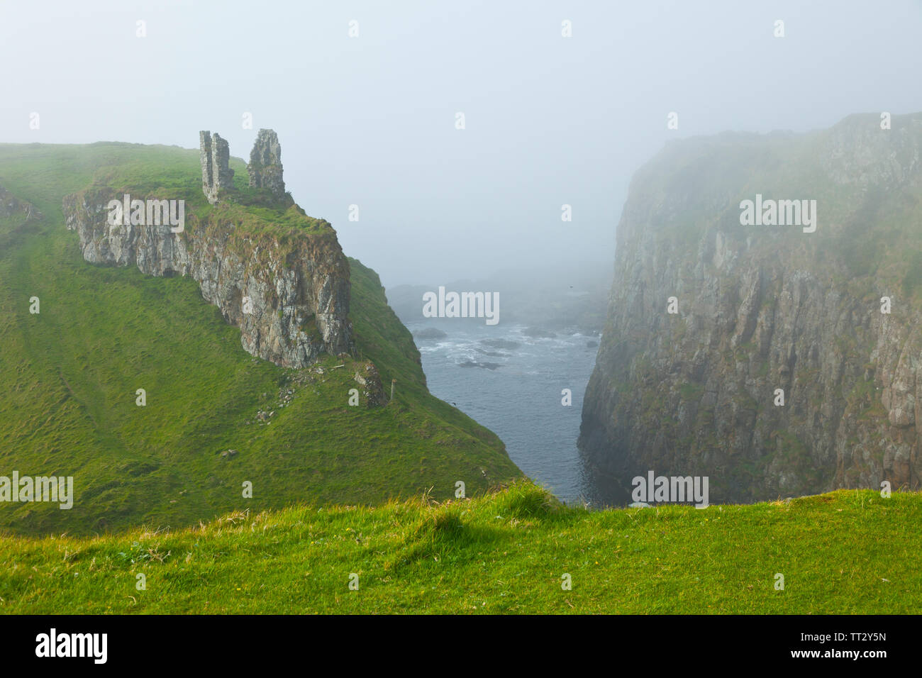 Dunseverick Castle. Portbraddan Village. Causeway Coastal Route. Antrim ...