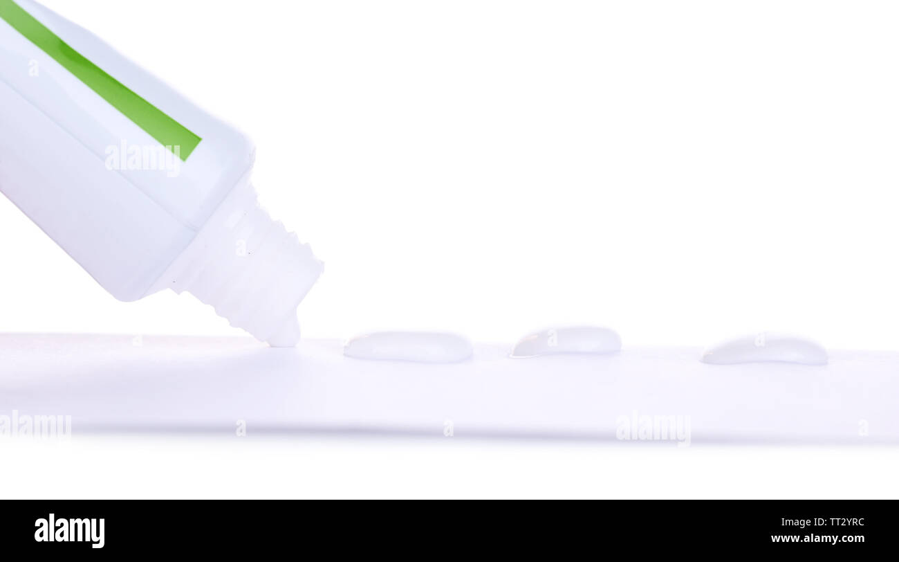 Toothpaste squeezed from tube, close-up, isolated on white Stock Photo ...