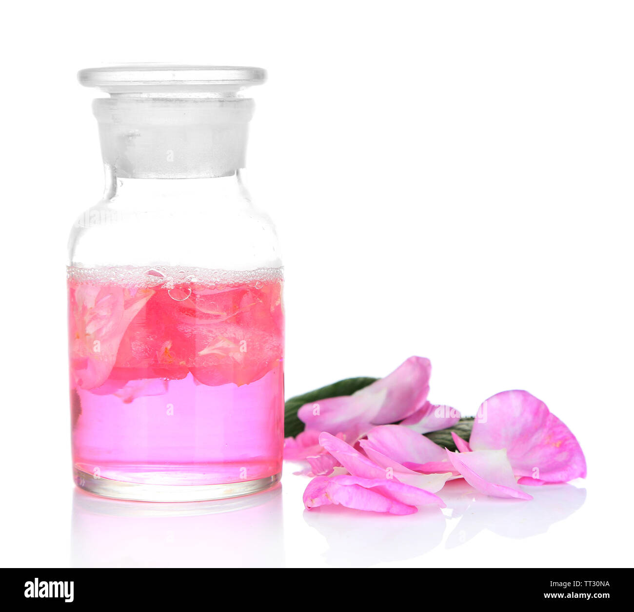 Natural rose petal oil Cut Out Stock Images & Pictures - Alamy