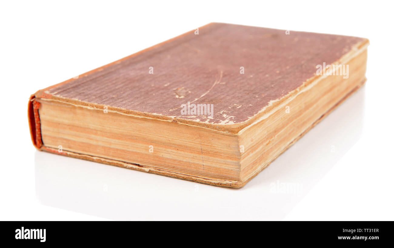 Old book isolated on white Stock Photo - Alamy