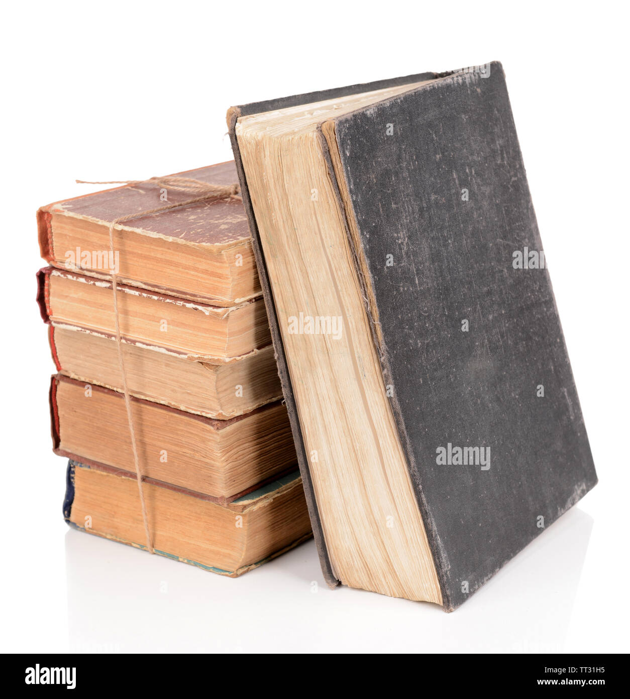 Old books isolated on white Stock Photo - Alamy