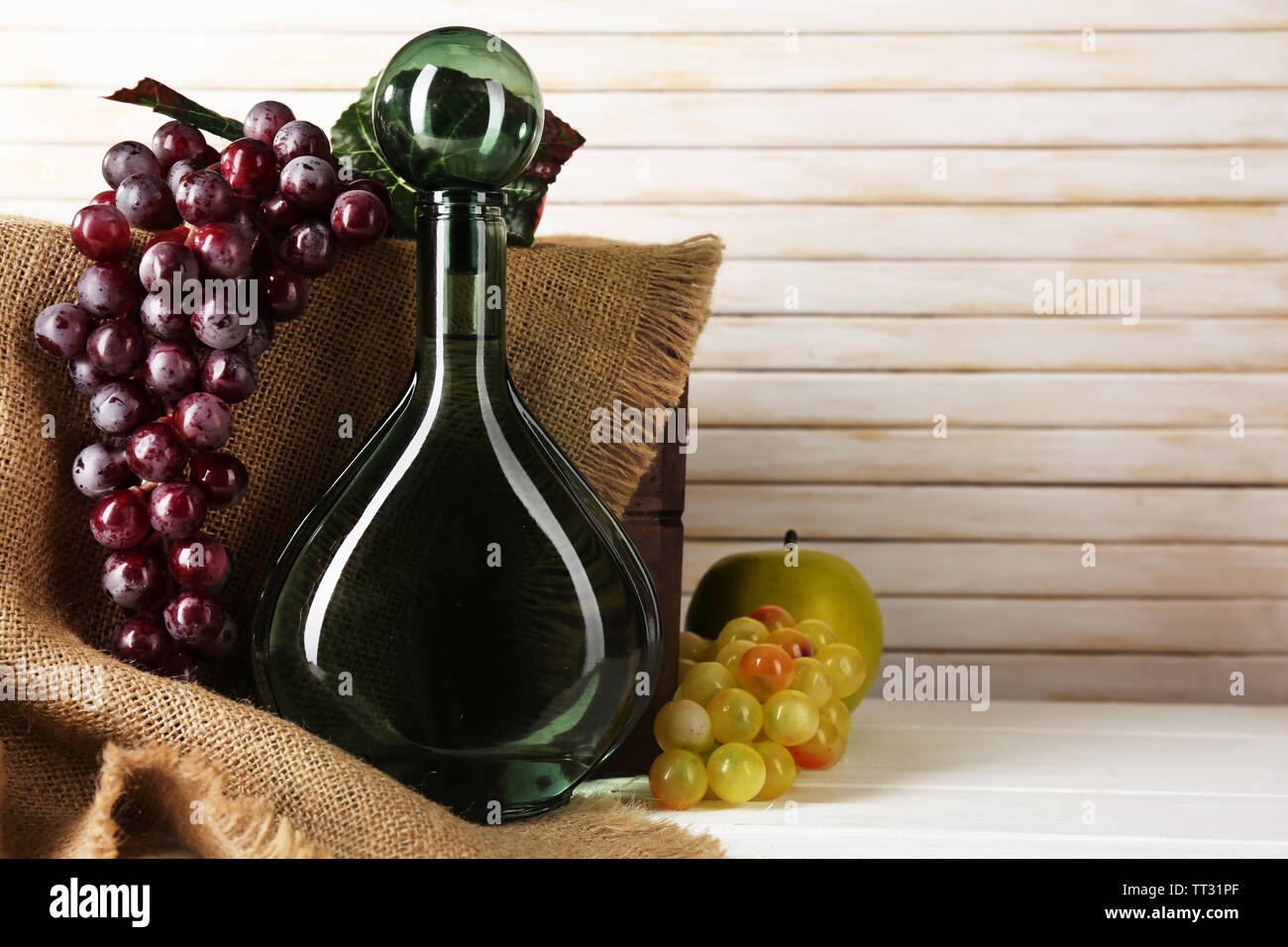 Beautiful still life with bottle of wine Stock Photo - Alamy