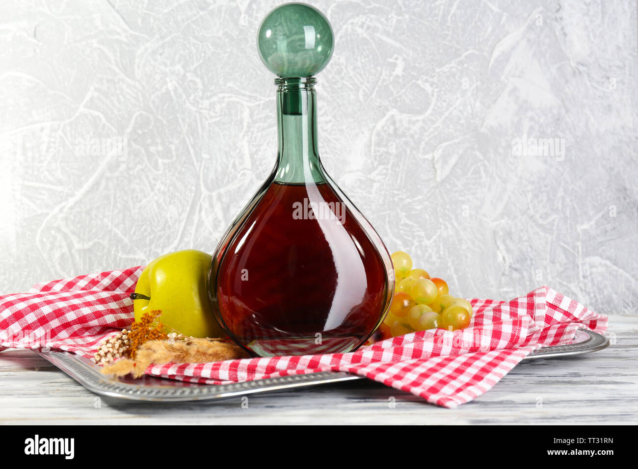 Beautiful still life with bottle of wine Stock Photo - Alamy