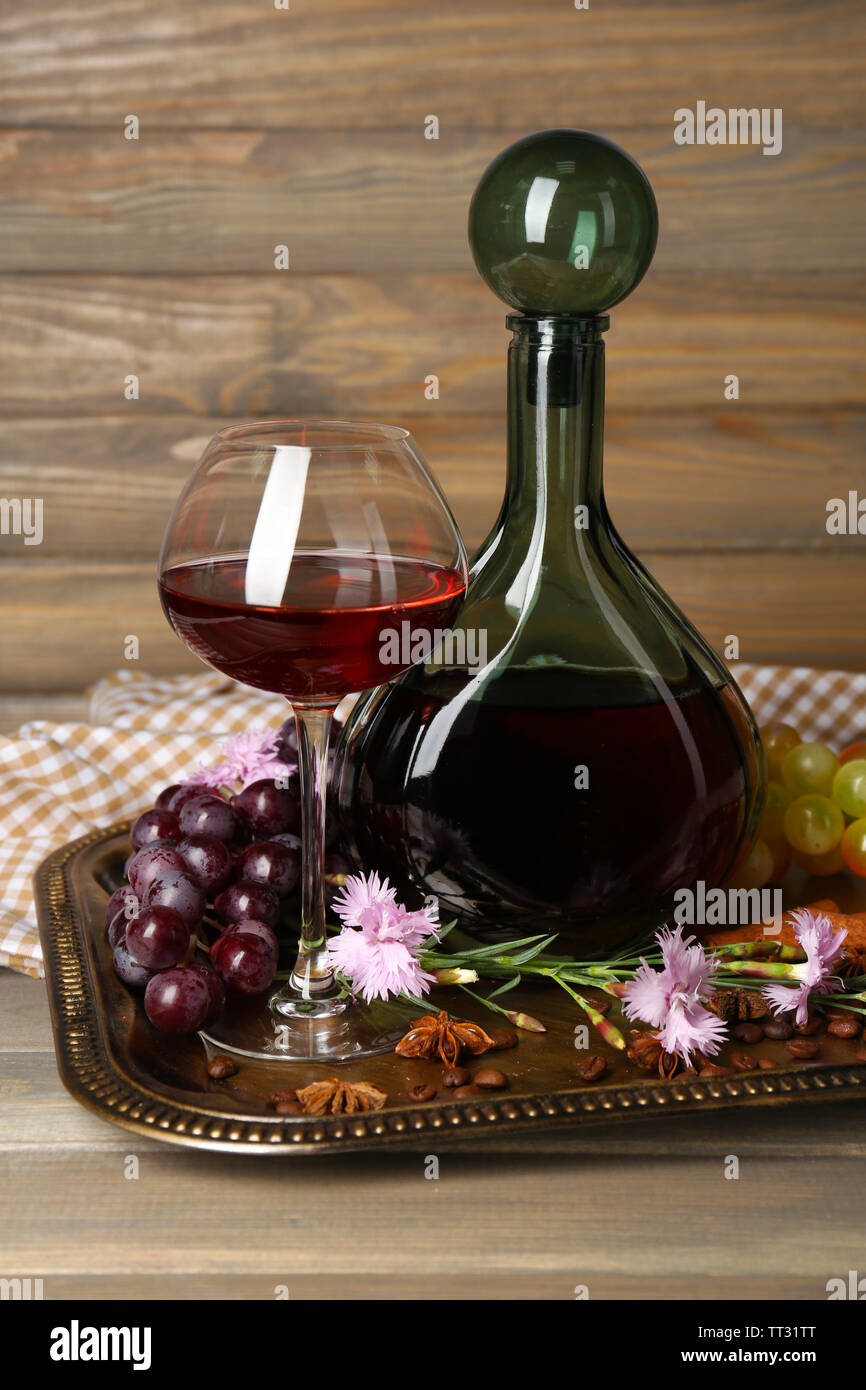 Beautiful still life with bottles of wine Stock Photo - Alamy