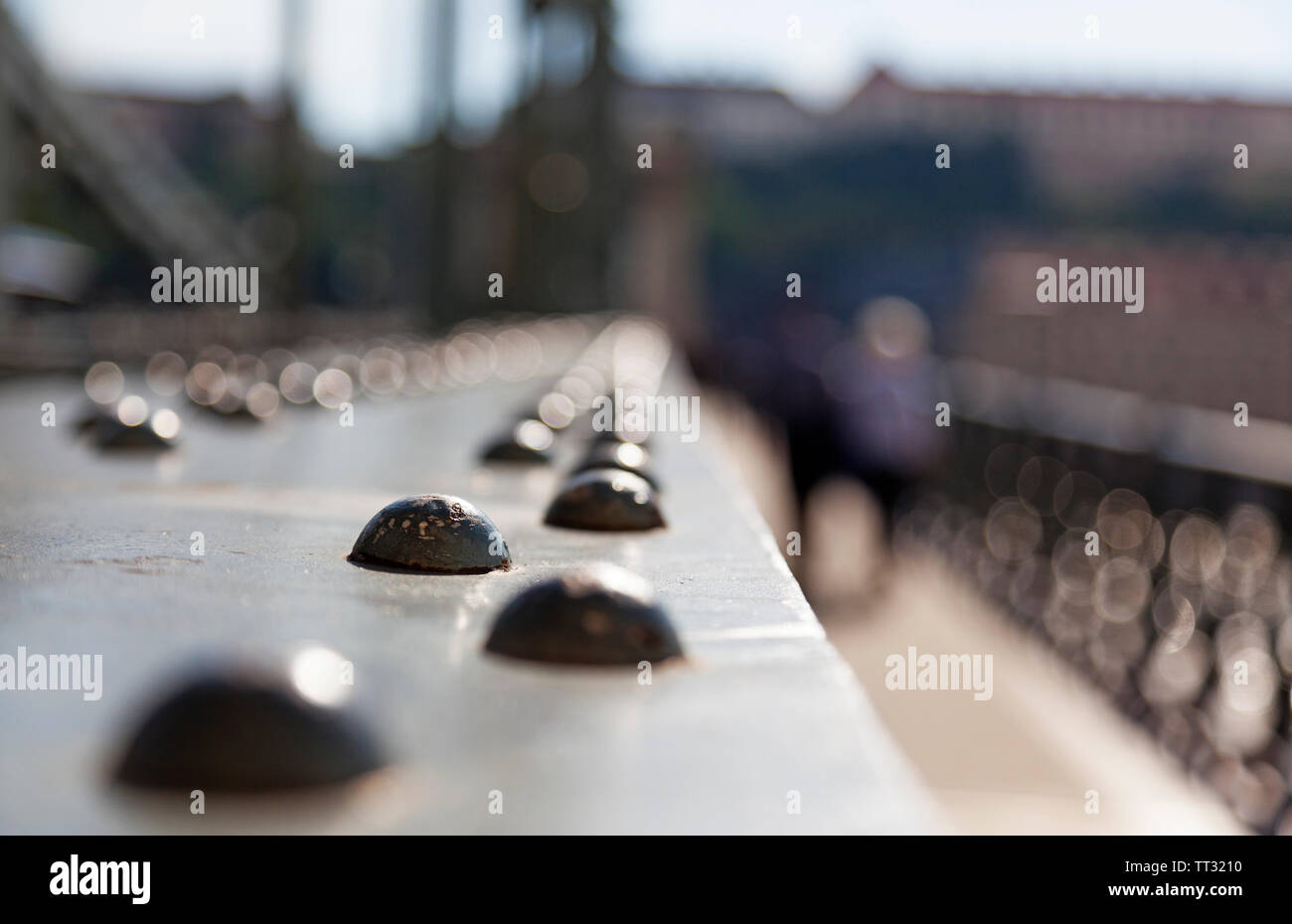 bridge rivets in close-up, Budapest Stock Photo - Alamy