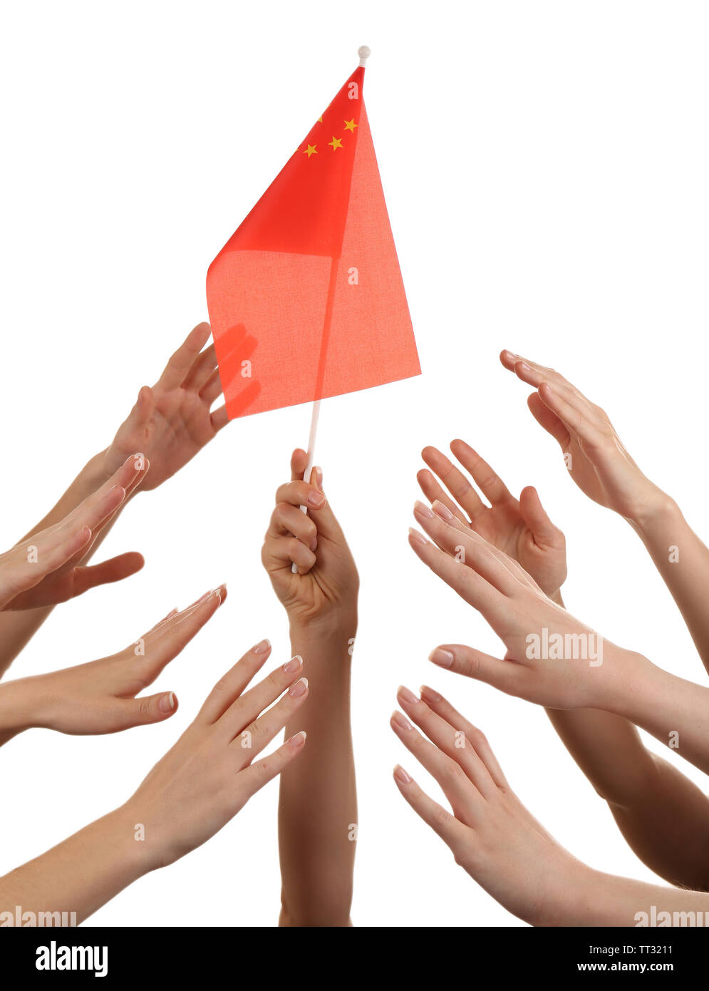 Close up china flag waving hi-res stock photography and images - Alamy