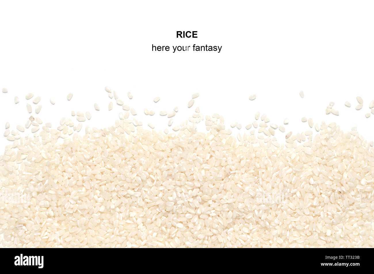 Rice on white background. Grain crop, close-up Stock Photo - Alamy