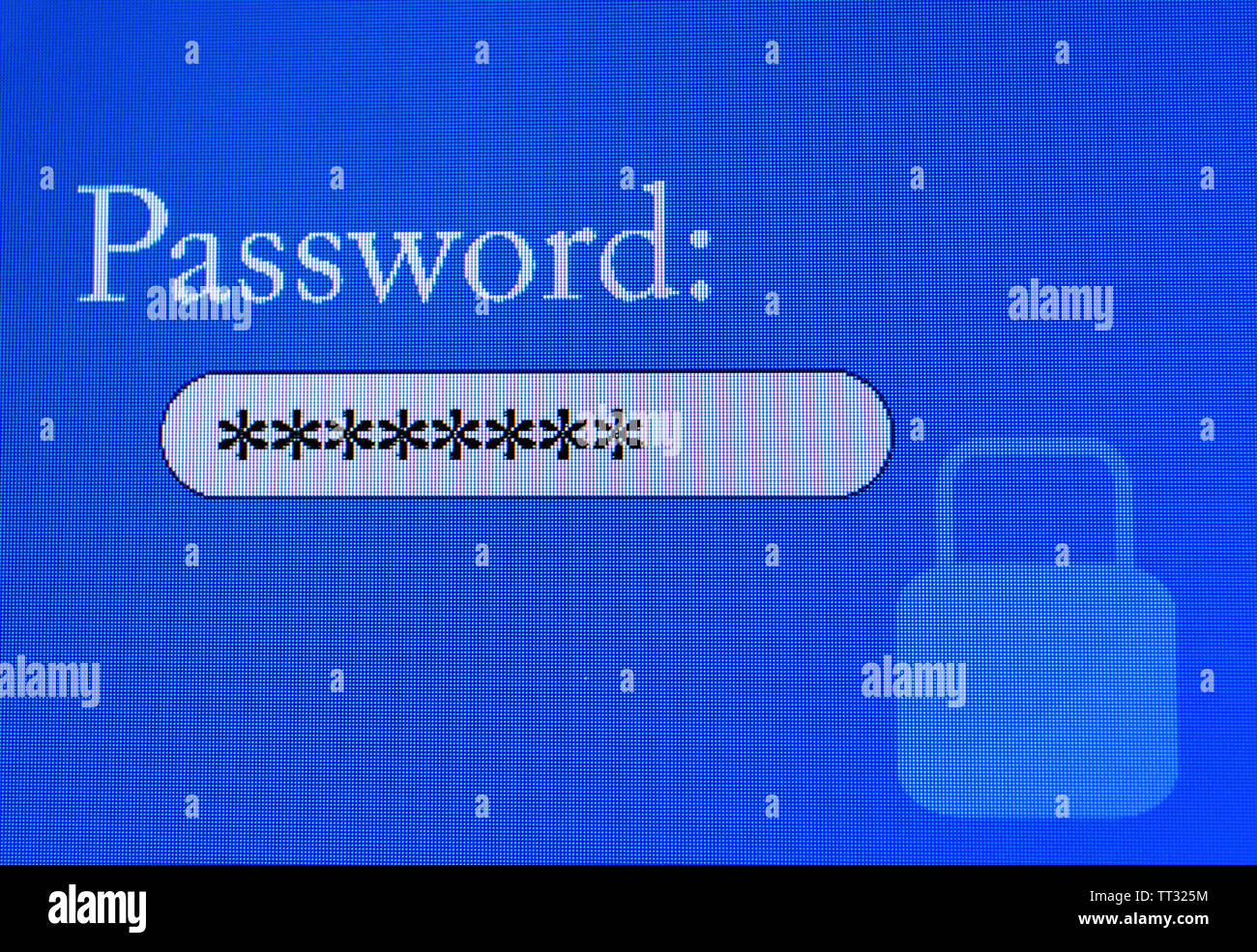 Password on monitor screen Stock Photo - Alamy