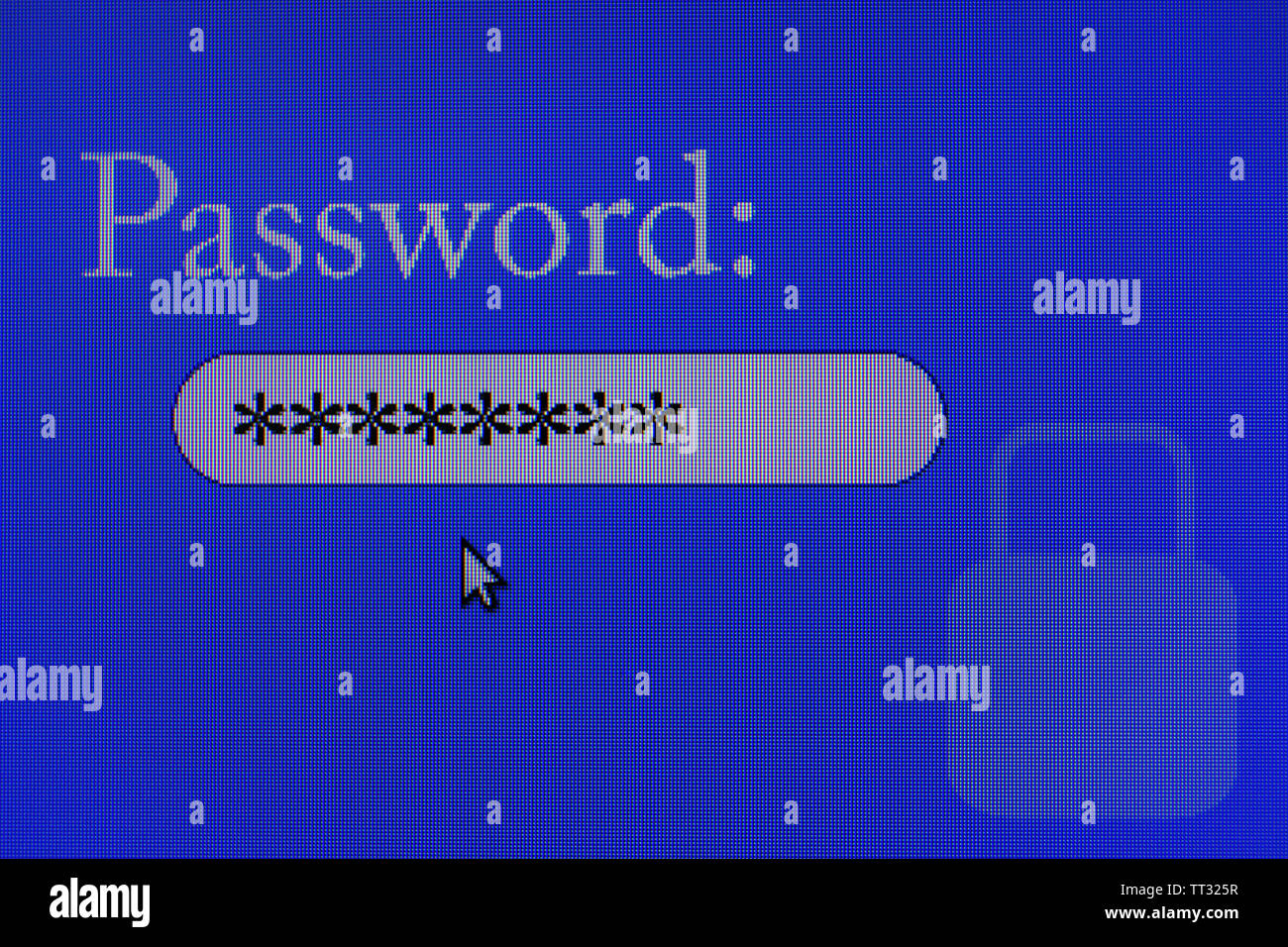 Password on monitor screen Stock Photo - Alamy