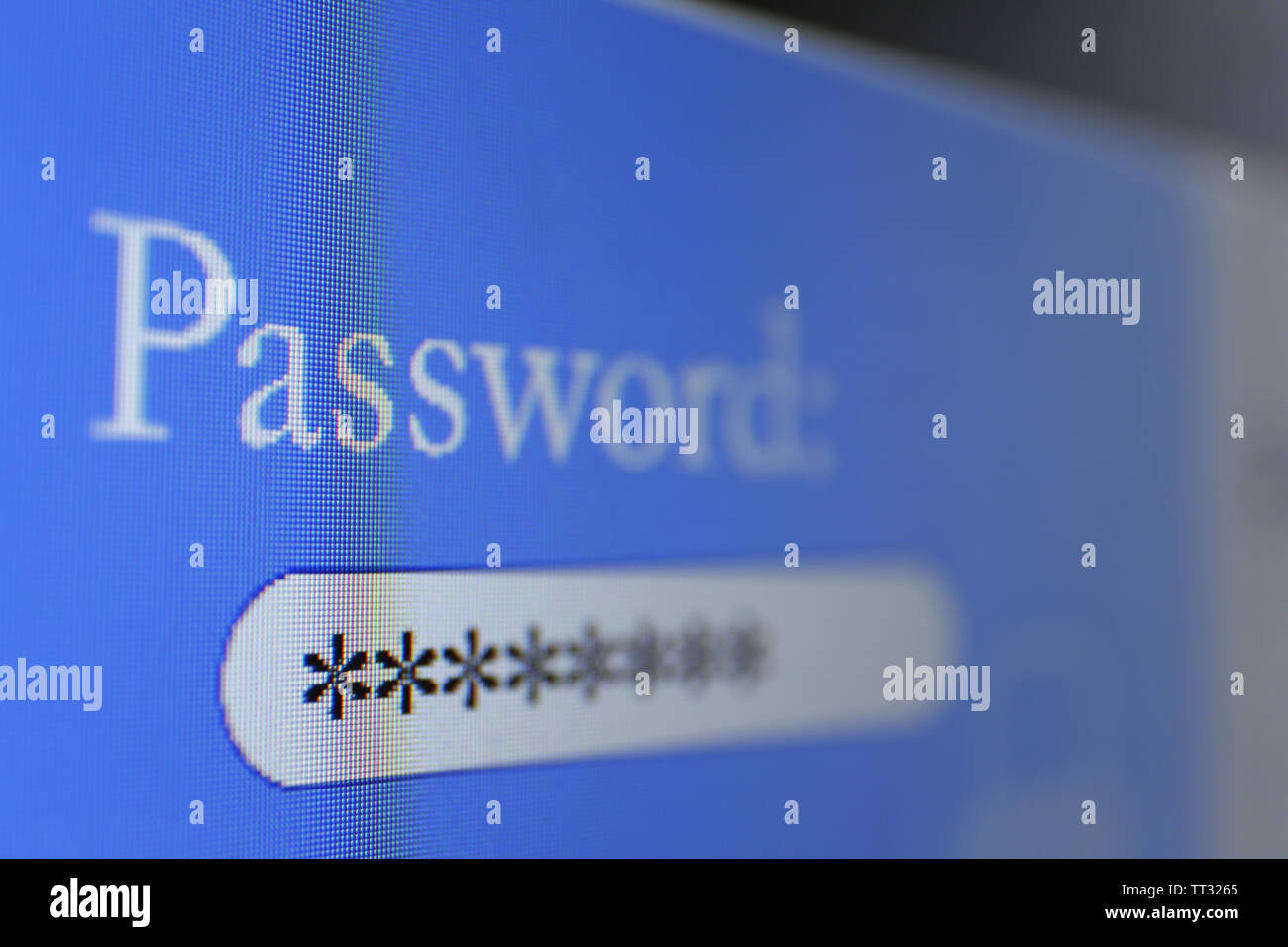 Password on monitor screen Stock Photo - Alamy