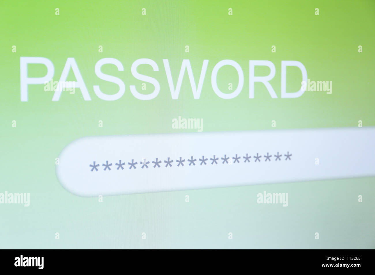 Password on monitor screen Stock Photo - Alamy