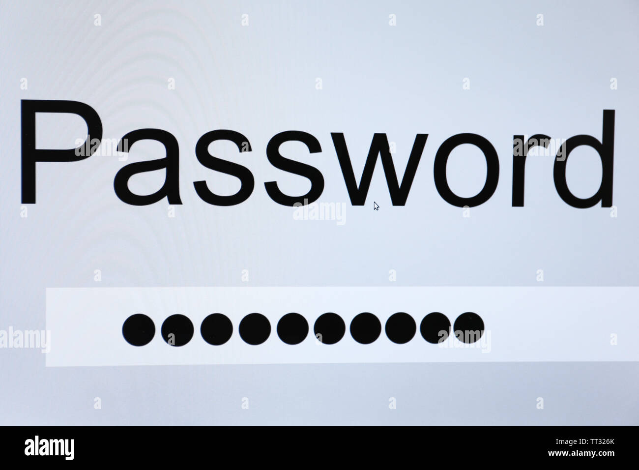 Password on monitor screen Stock Photo - Alamy