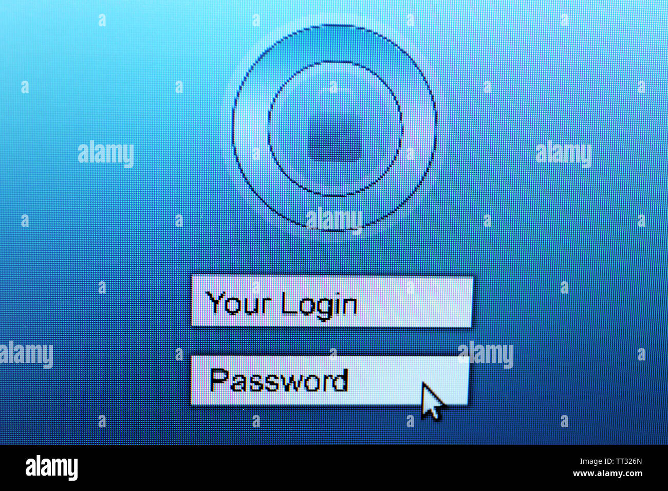 Login and password on monitor screen Stock Photo - Alamy