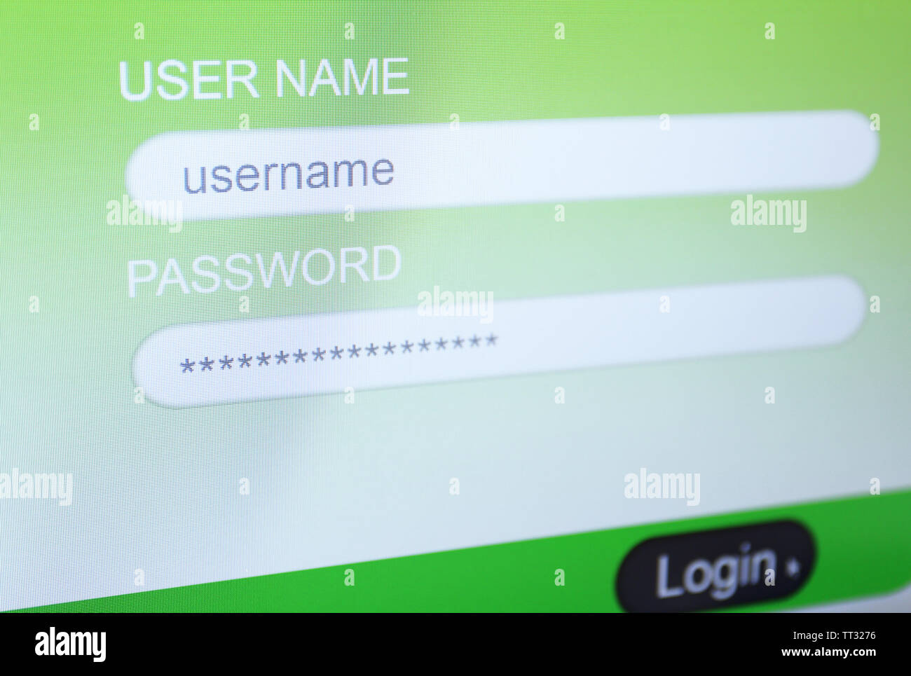 Login and password on monitor screen Stock Photo - Alamy