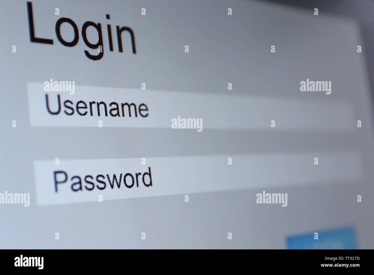Login and password on monitor screen Stock Photo - Alamy