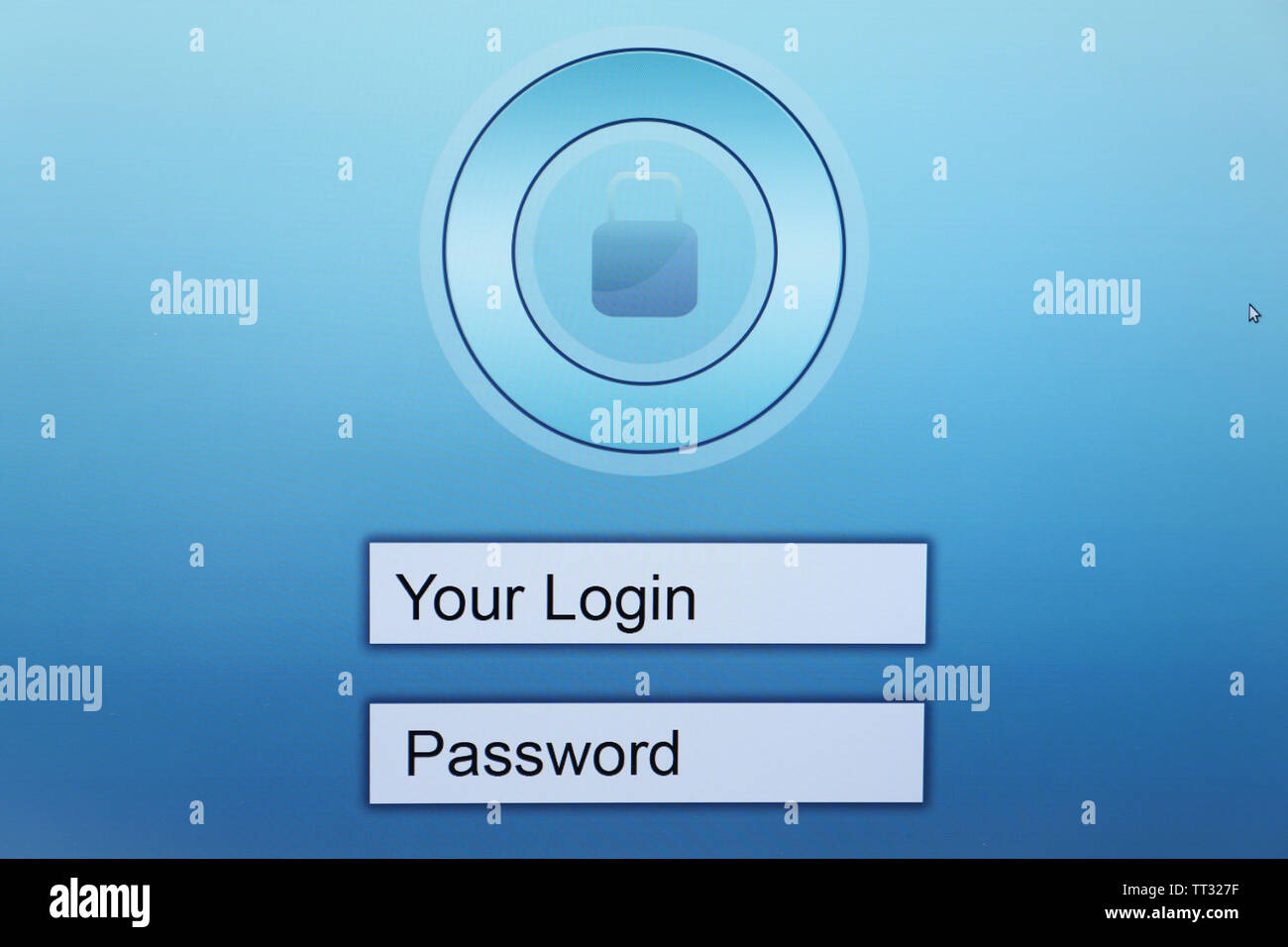 Login and password on monitor screen Stock Photo - Alamy