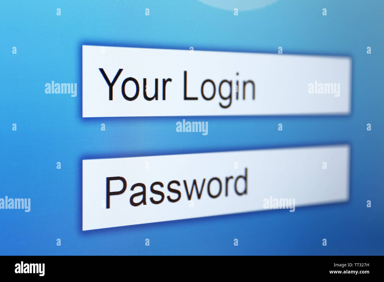 Login and password on monitor screen Stock Photo - Alamy
