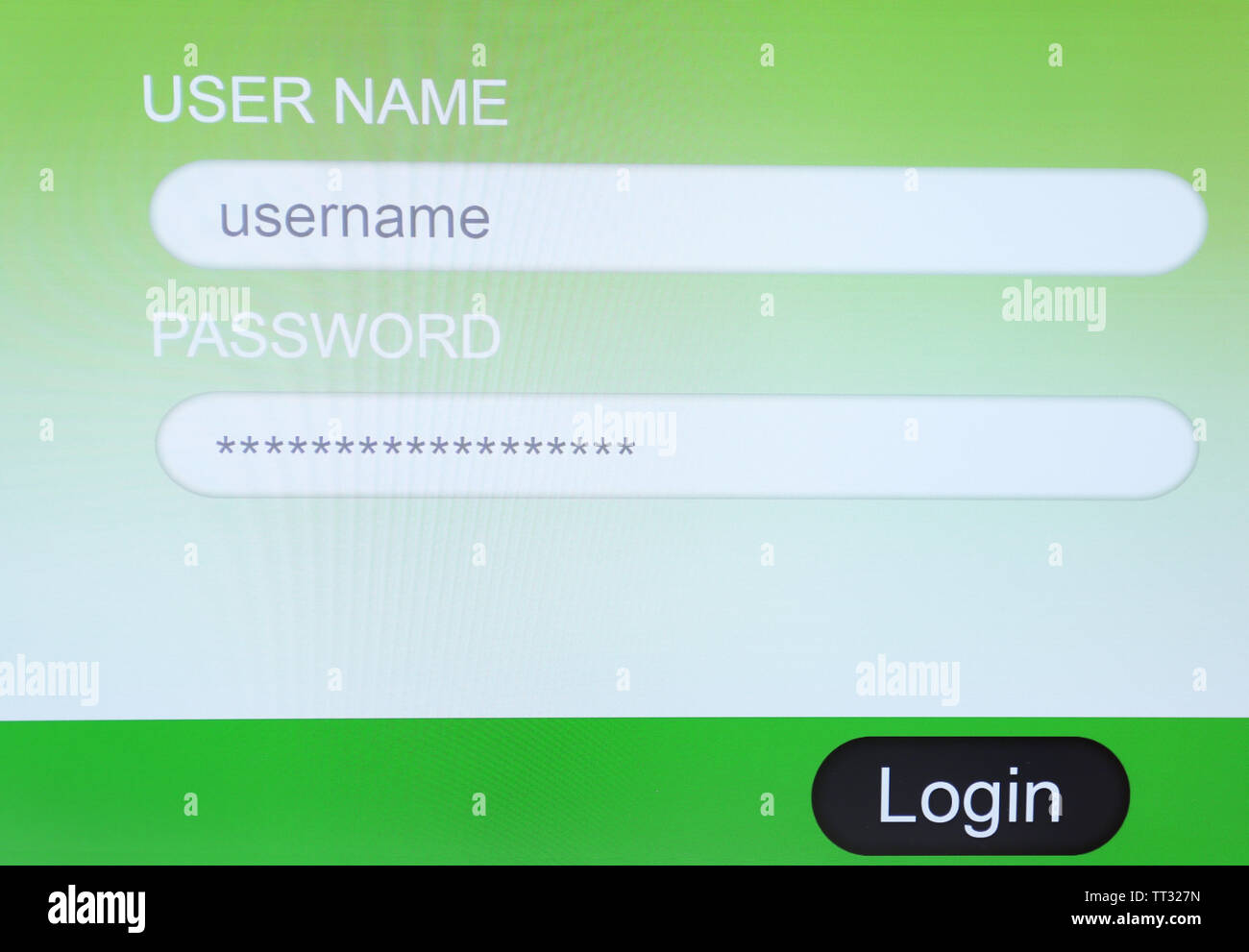 Login and password on monitor screen Stock Photo - Alamy