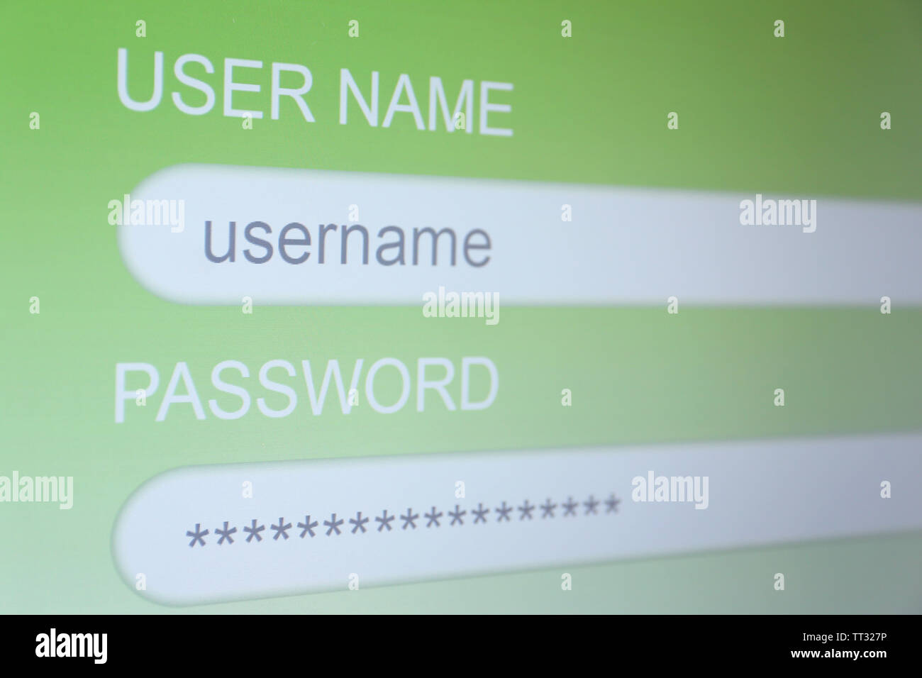 Login and password on monitor screen Stock Photo - Alamy