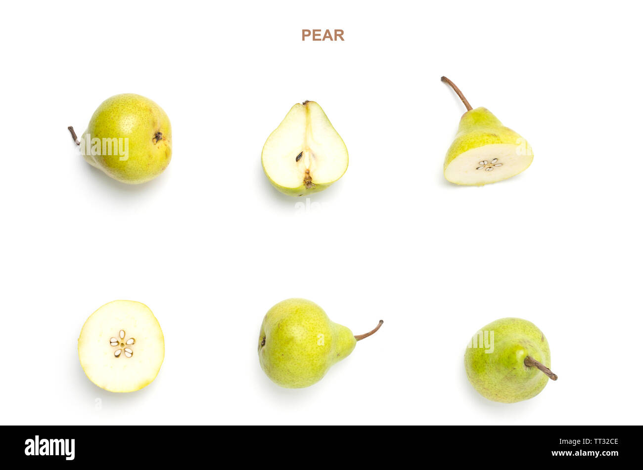 Pears on white background.Useful fruits, close-up in the context Stock ...